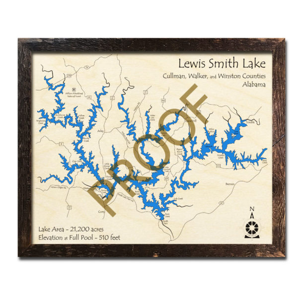Guntersville Lake, AL Wood Map | 3D Nautical Wood Charts