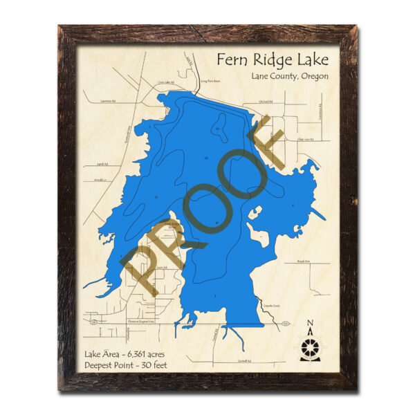 Fern Ridge Lake, OR Wood Map | 3D Nautical Wood Charts