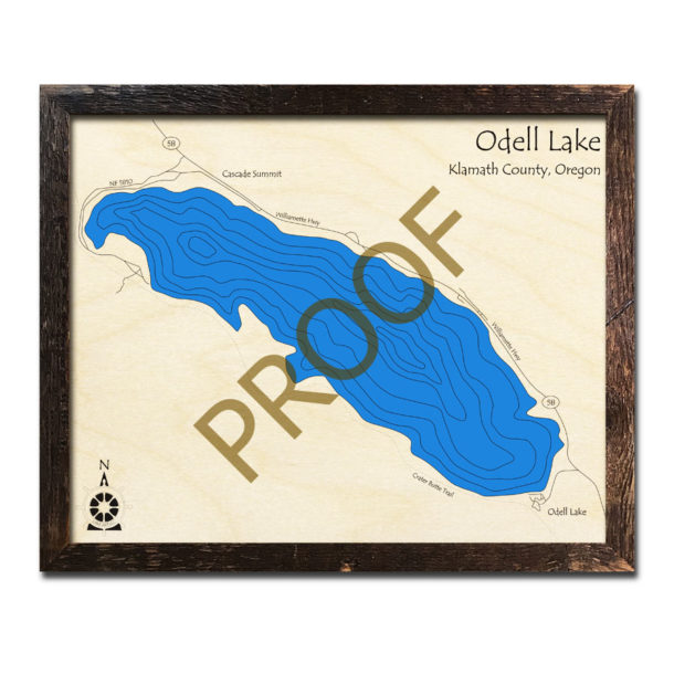 Odell Lake, OR Wood Map | 3D Nautical Wood Charts