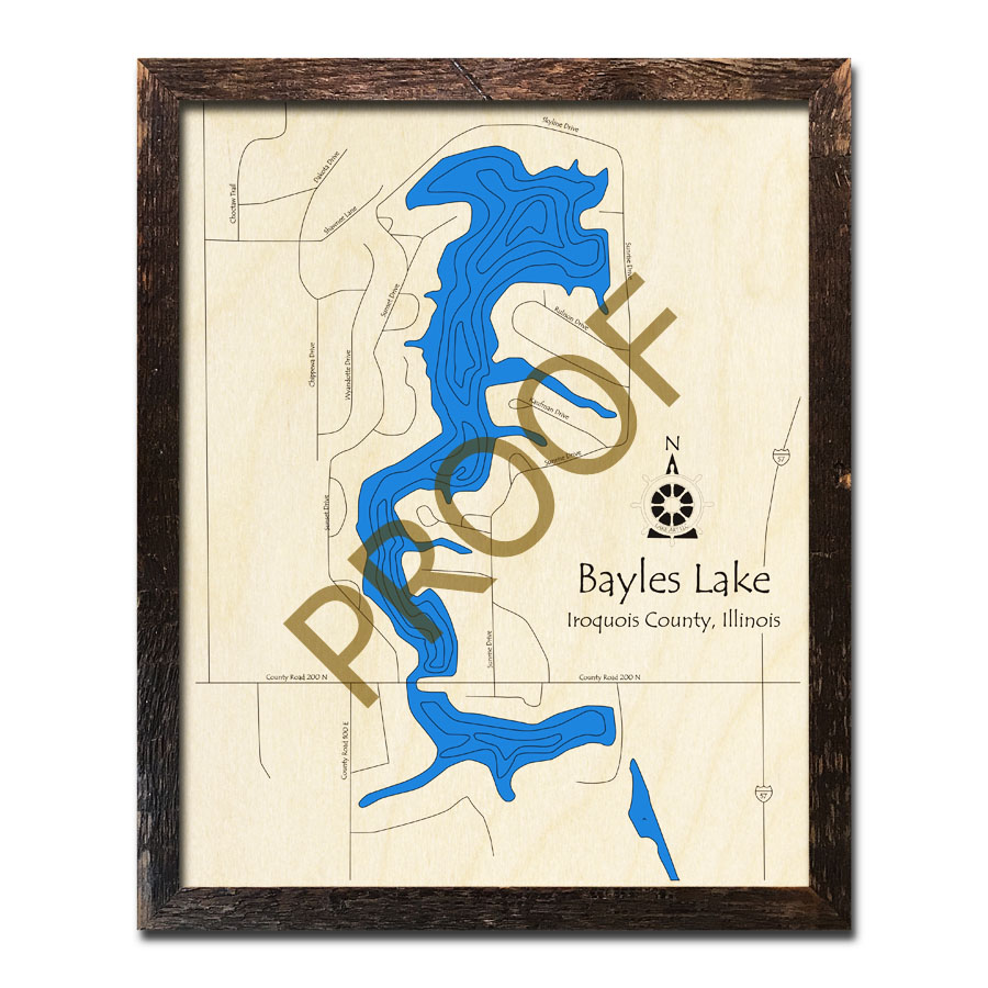 Lake Mattoon, IL Wood Map | 3D Nautical Wood Charts