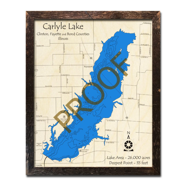 Lake Summerset, IL Wood Map | 3D Nautical Wood Charts