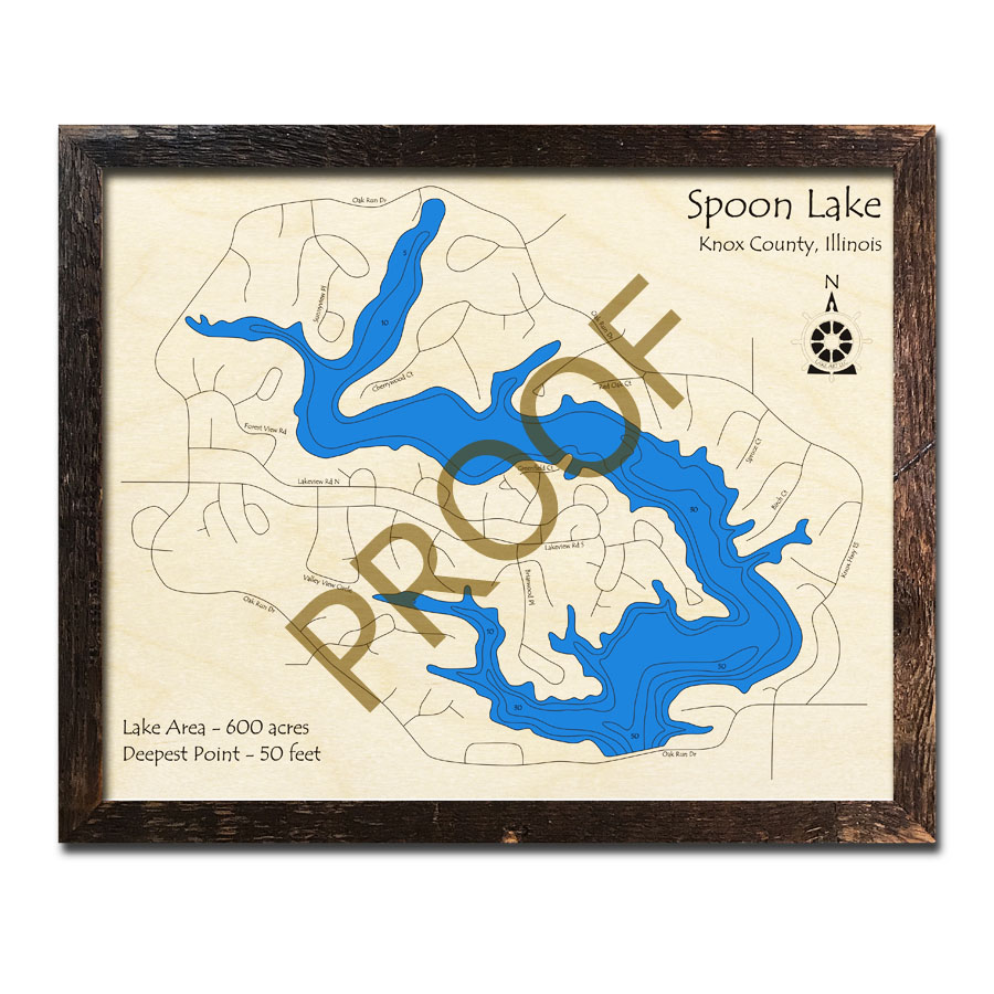 Spoon Lake, IL Wood Map | 3D Nautical Wood Charts