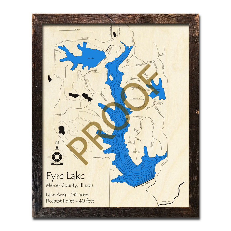 Lake Summerset, IL Wood Map | 3D Nautical Wood Charts