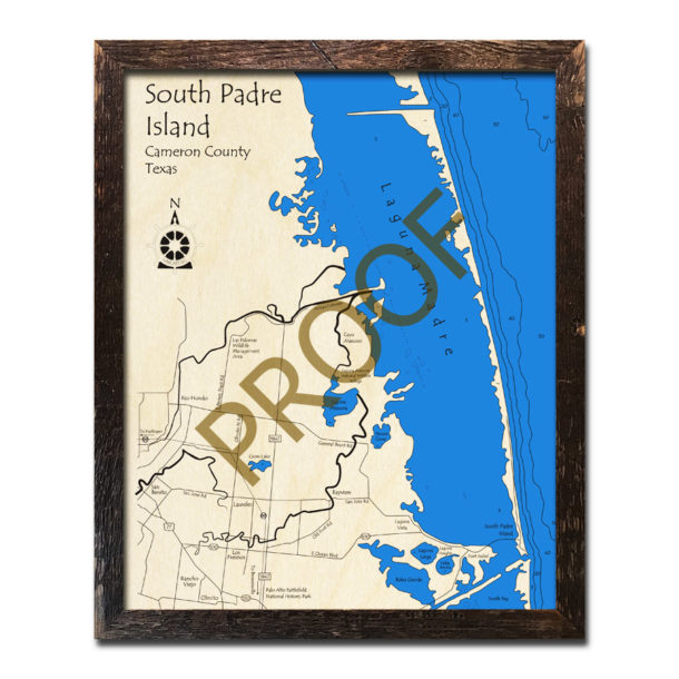 Richland-Chambers Lake, Texas 3D Wooden Map | Topographic Wood Chart