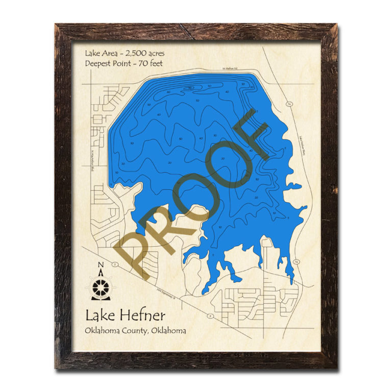 Lake Hefner, OK Wood Map | 3D Nautical Wood Charts
