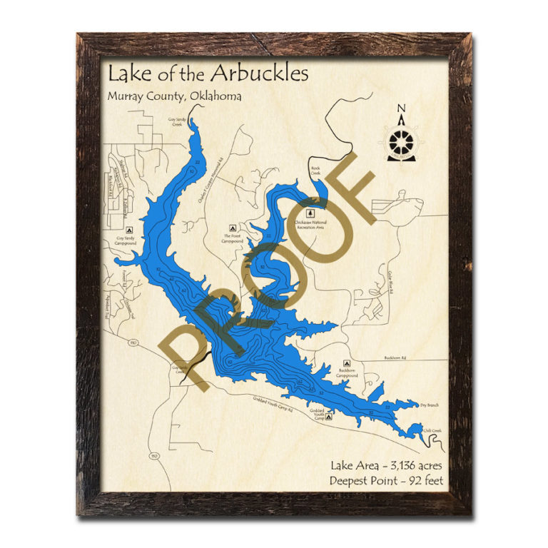Lake of the Arbuckles, OK Wood Map | 3D Nautical Wood Charts