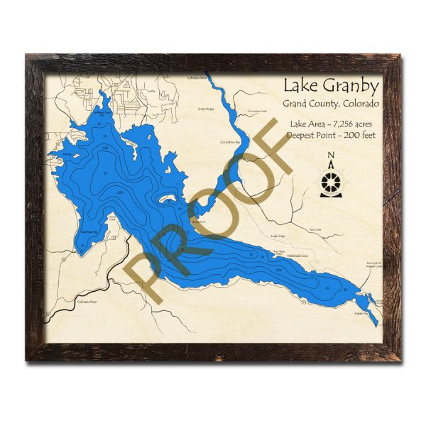 Lake Granby, CO Wood Map | 3D Nautical Wood Charts