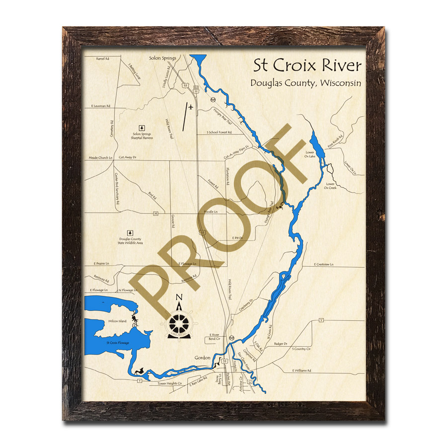 St. Croix River, WI Wood Map | 3D Nautical Wood Charts