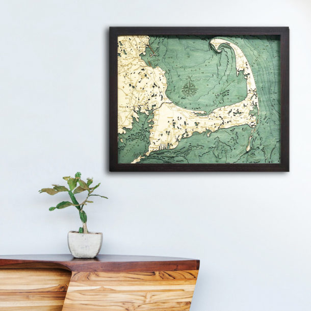Cape Cod 3D Wood Map | 3D Topographic Wood Chart