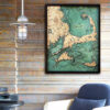 Cape Cod, Massachusetts 3D Nautical Wood Map, 24.5" x 31"