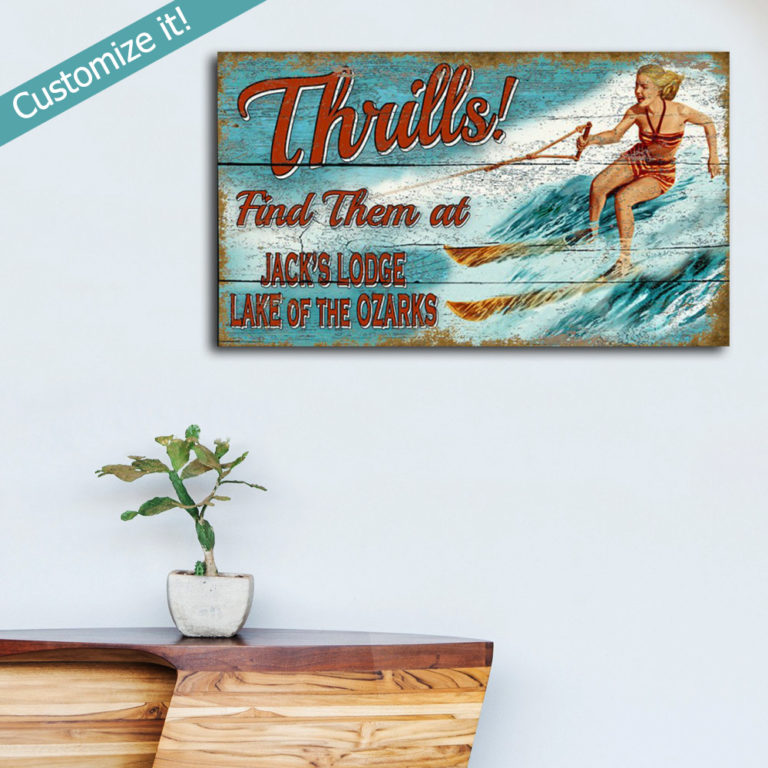Retro Beach Sign | Custom Vintage Lake Sign | Personalized