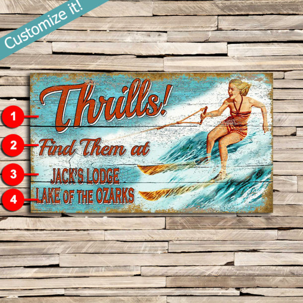 Retro Beach Sign | Custom Vintage Lake Sign | Personalized