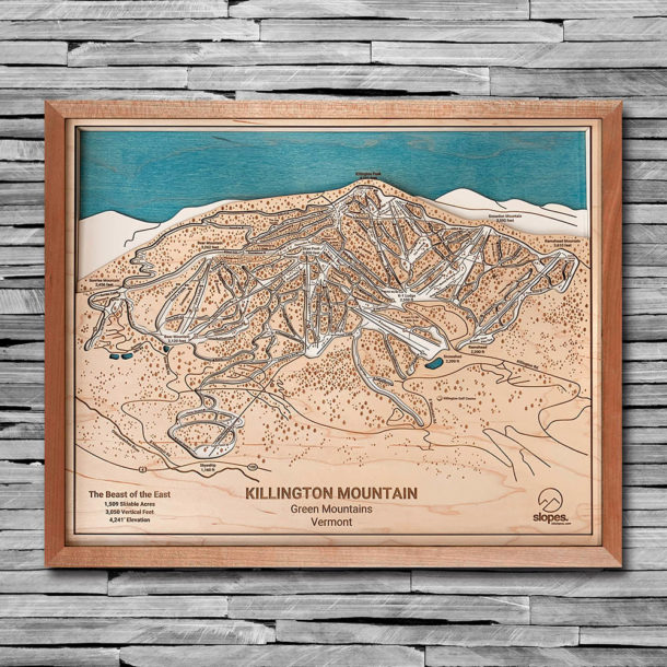 3D Ski Resort Trail Map Art | Wooden Ski Decor for your Home or Office