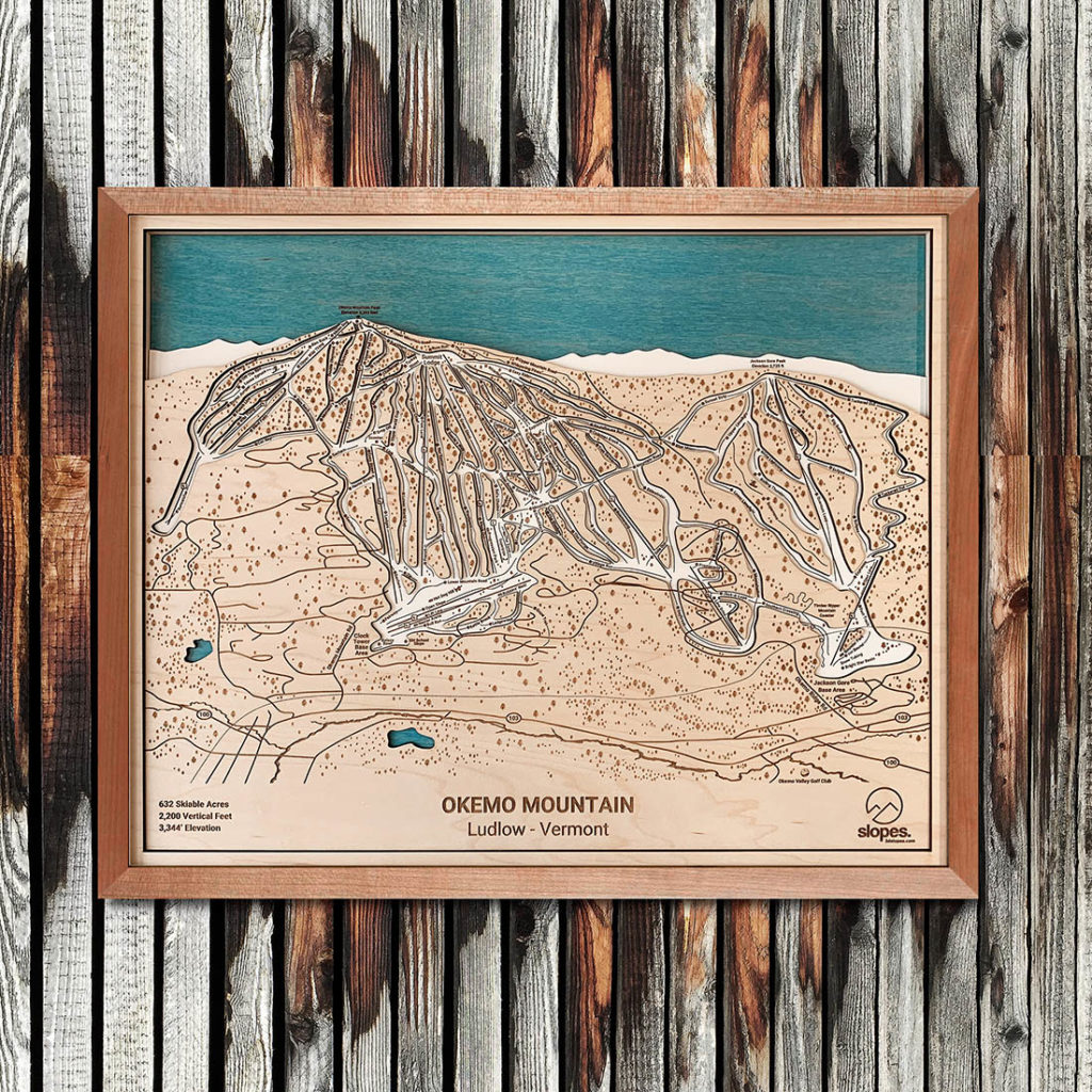 3D Ski Resort Trail Map Art | Wooden Ski Decor for your Home or Office