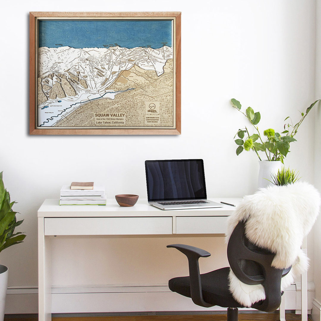 Squaw Valley Palisades Tahoe 3D Ski Trail Map Art | Wooden Ski Map ...