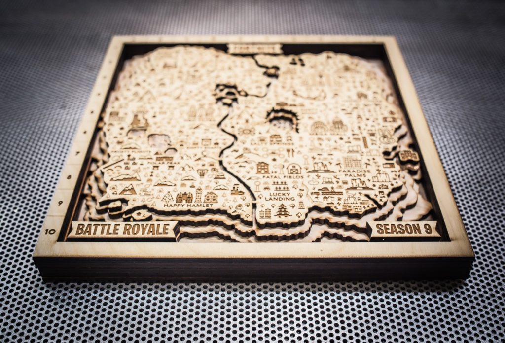 FORTNITE SEASON 9 Wooden Map | FORTNITE Battle Royale 3D Wall Art