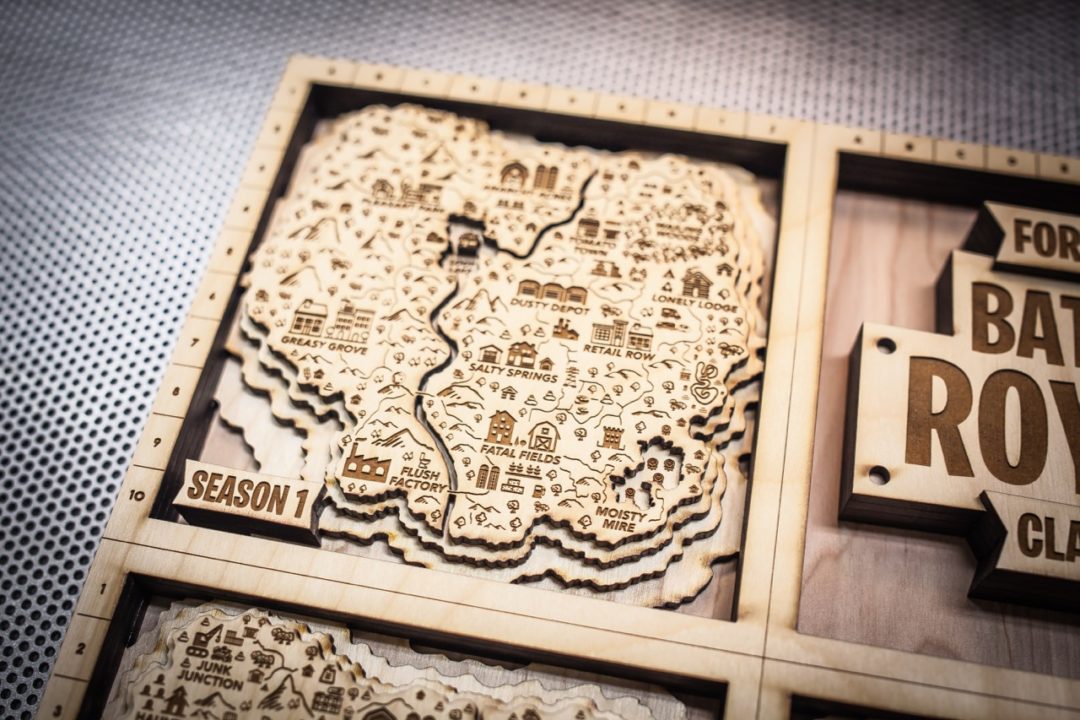 FORTNITE Classics Wooden Map | FORTNITE Wall Art