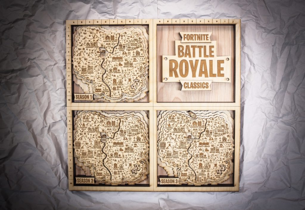 FORTNITE Classics Wooden Map | FORTNITE Wall Art