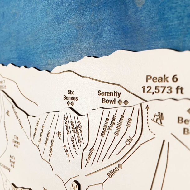 Breckenridge 3D Ski Trail Map Art | Wooden Ski Map - Skiing Decor