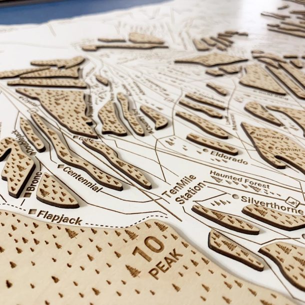 Breckenridge 3D Ski Trail Map Art | Wooden Ski Map - Skiing Decor