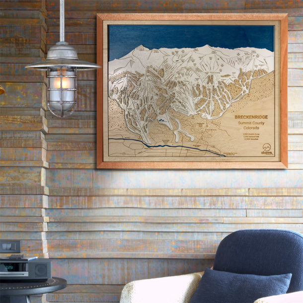 Breckenridge 3D Ski Trail Map Art | Wooden Ski Map - Skiing Decor