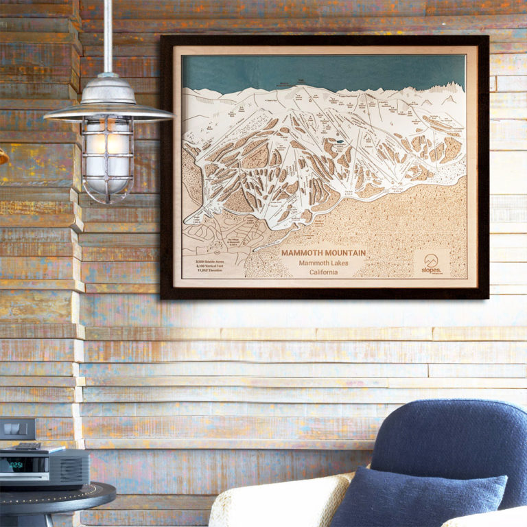 Heavenly Mountain 3D Ski Trail Map Art | Wooden Ski Map - Skiing Decor