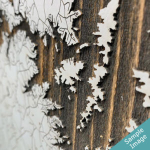 Finger Lakes NY Burnt Wooden Map | Laser Carved Wood Map
