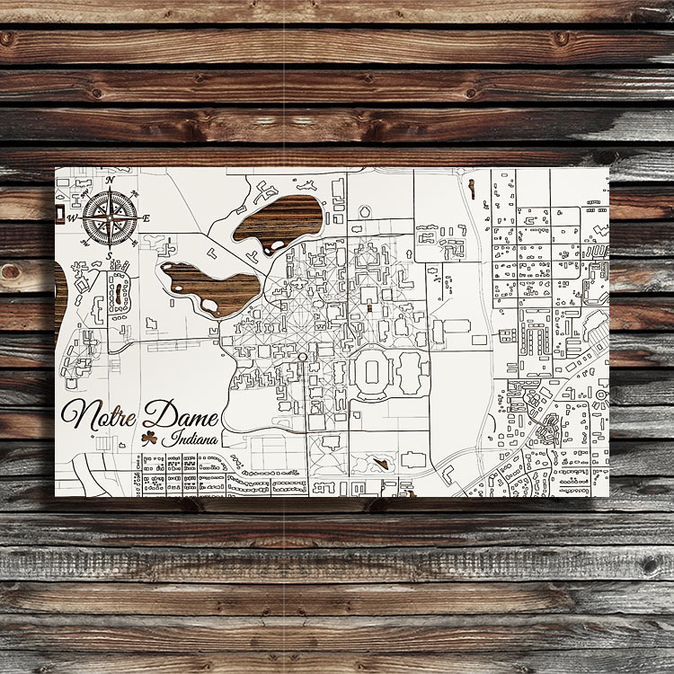 Carmel, Indiana Wooden Map | Burnt Laser-Cut Wall Map