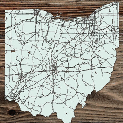 State of Ohio Wooden Map | Burnt Laser-Cut Wall Map