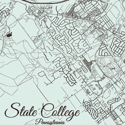 State College, PA - Penn State Wooden Map | Unique Nittany Lions Gift Idea