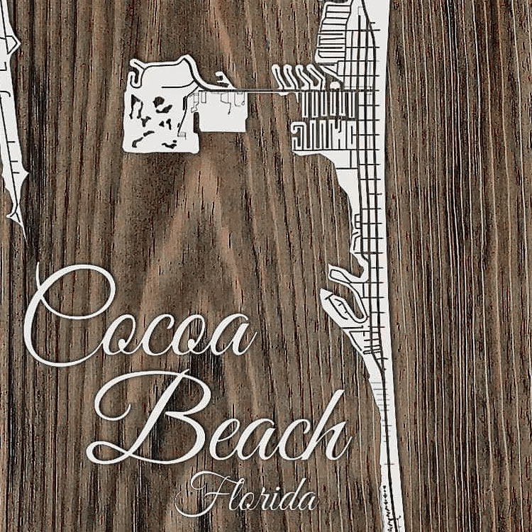 Cocoa Beach Sign Wood Cocoa Beach Pier Signpost Florida Hi Res Stock