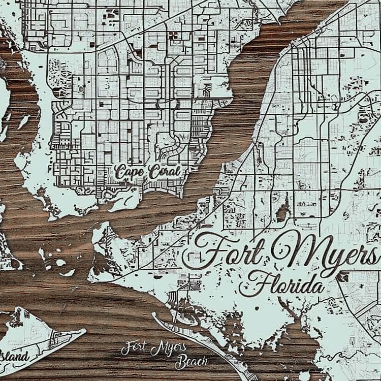 Mapas De Fort Myers Florida Fort Myers Beach Florida Map Poster,