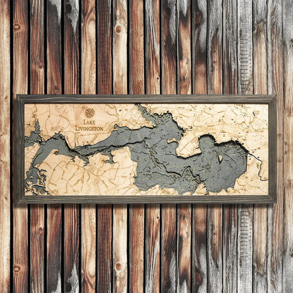 Richland-Chambers Lake, Texas 3D Wooden Map | Topographic Wood Chart