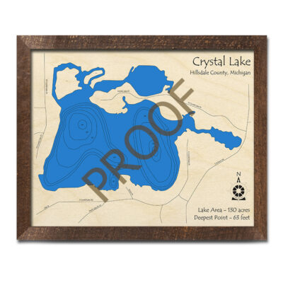 Crystal Lake, MI 3D Wood Map | Michigan Nautical Wall Art