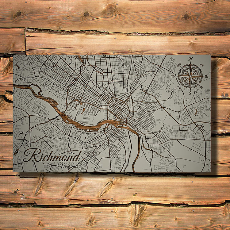 Map Of Richmond Virginia Street Richmond VA Wall Map » Shop City