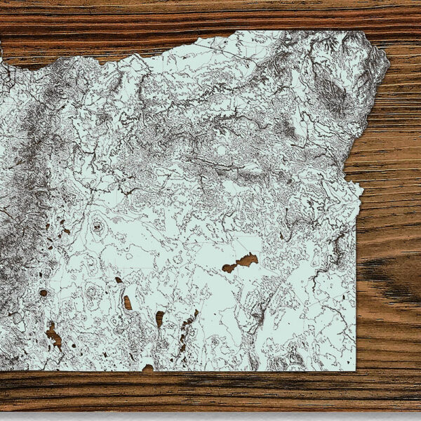 Oregon Wood State Map | Burnt Laser-Cut Wall Map