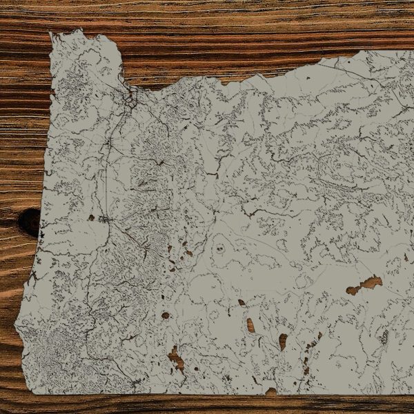 Oregon Wooden State Map | Burnt Laser-Cut Wall Map