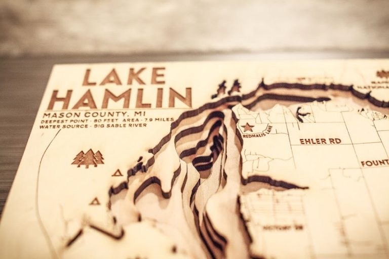 Lake Hamlin, MI Wood Map | 3D Nautical Wood Chart