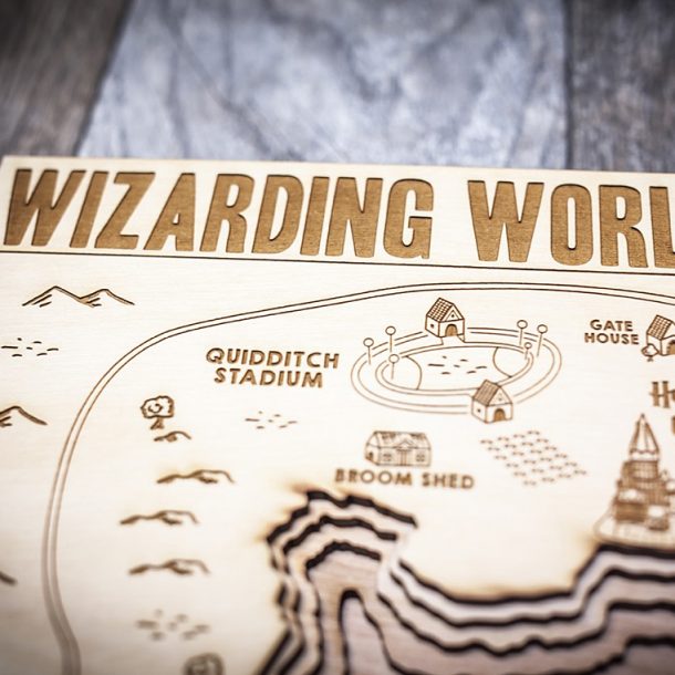 Harry Potter Wooden Map Wizarding World | 3D Multi-layer Fan Art