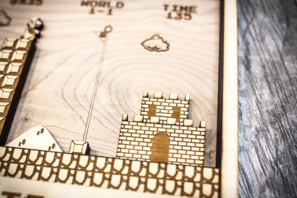 Super Mario Bros Wood Map | 3D Multi-layer Fan Art