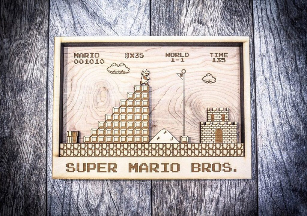 Super Mario Bros Wood Map | 3D Multi-layer Fan Art