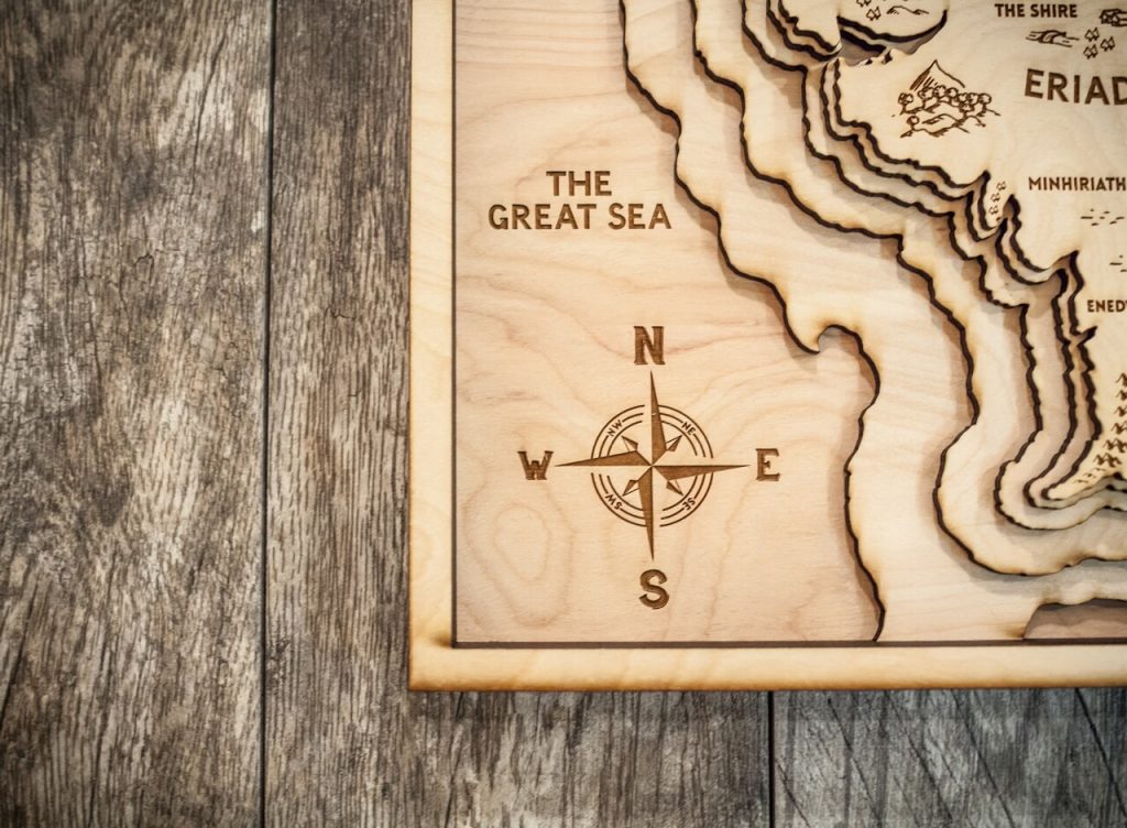 Middle Earth - Lord of the Rings Wood Map | 3D Multi-layer Fan Art