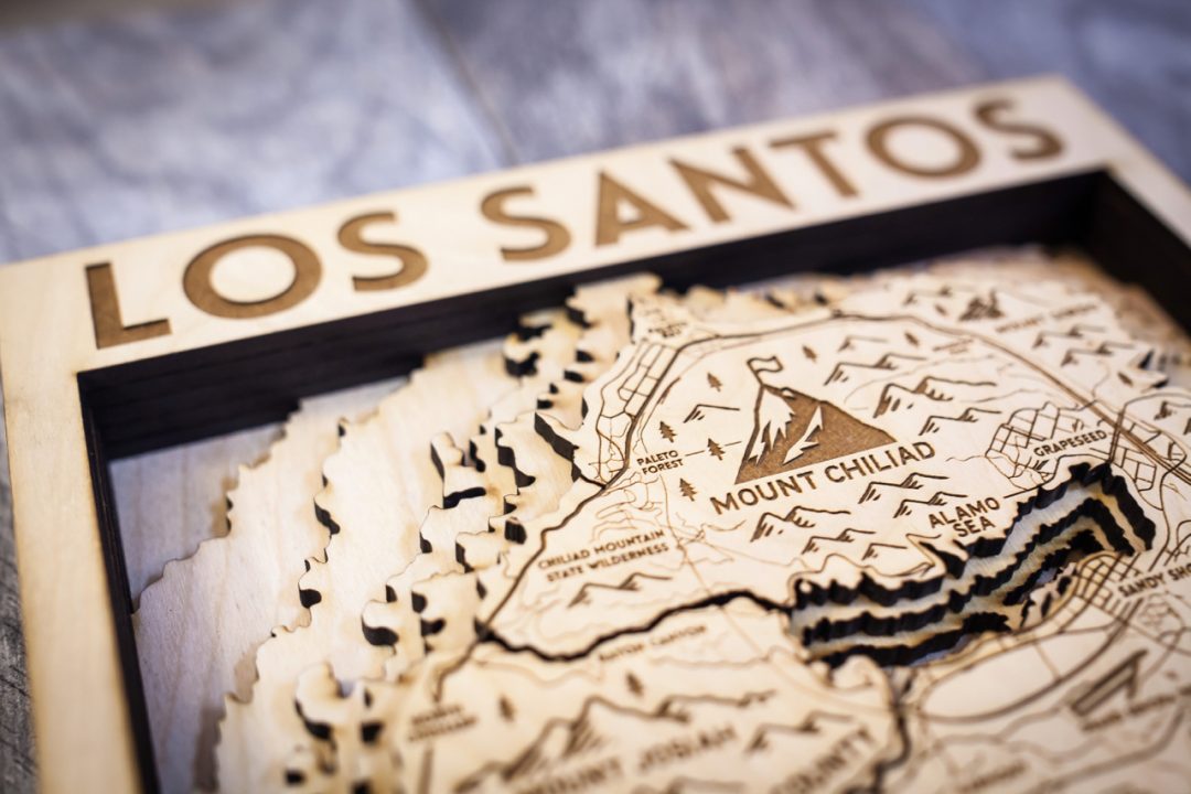 GTA Los Santos Game Wooden Map | GTA 3D Multi-layer Fan Art