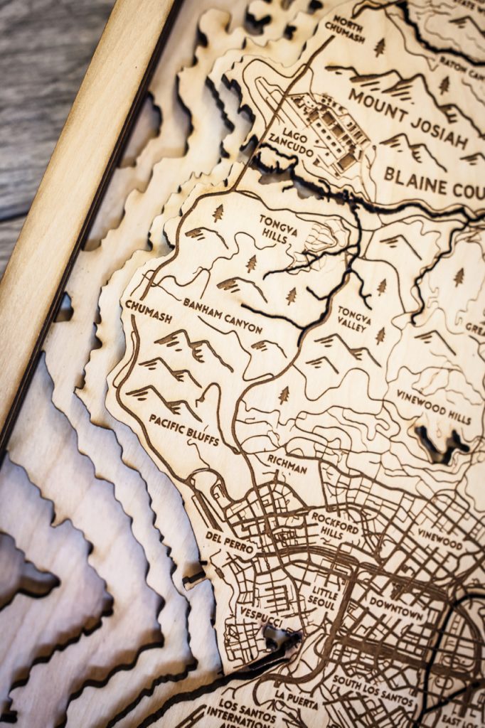 GTA Los Santos Game Wooden Map | GTA 3D Multi-layer Fan Art