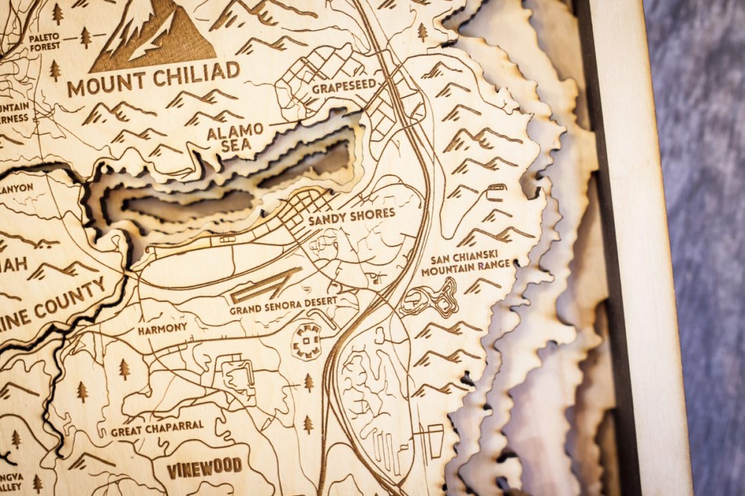 GTA Los Santos Game Wooden Map | GTA 3D Multi-layer Fan Art