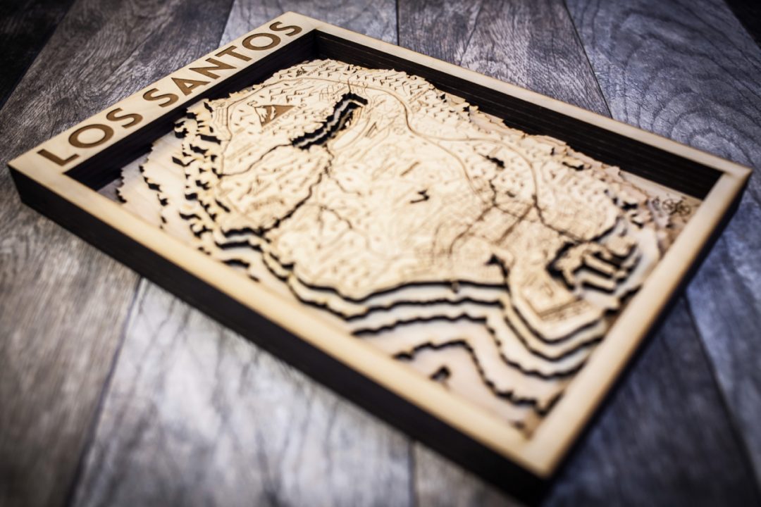 GTA Los Santos Game Wooden Map | GTA 3D Multi-layer Fan Art