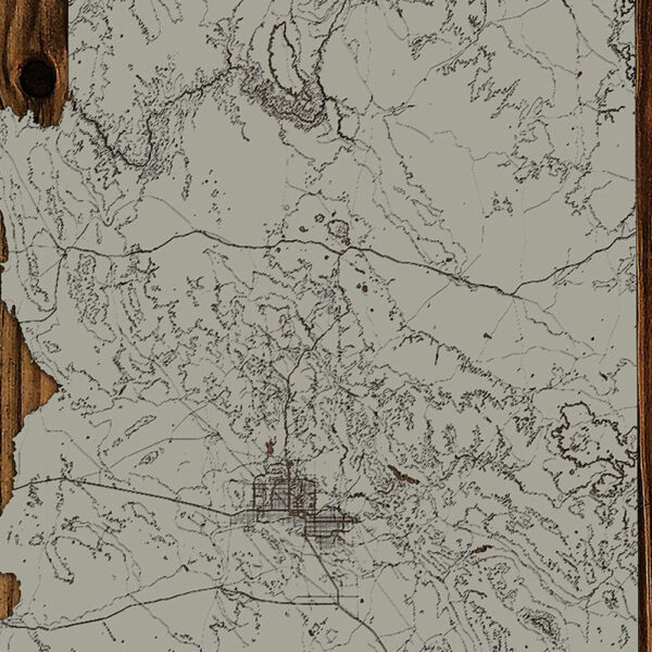 Arizona Wood Map | Burnt Laser-Cut Wall Map