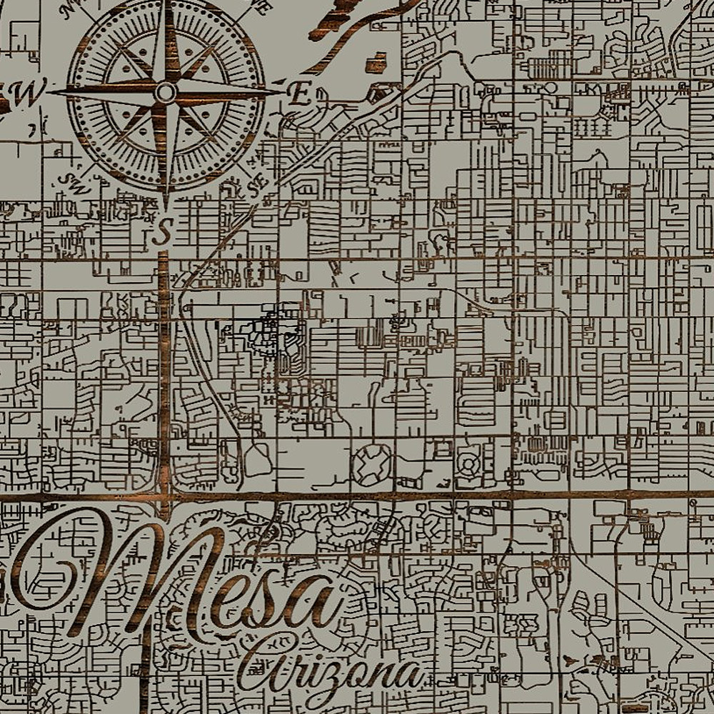 Mesa Arizona Street Map Mesa, AZ Zip Code Wall Map Color Cast