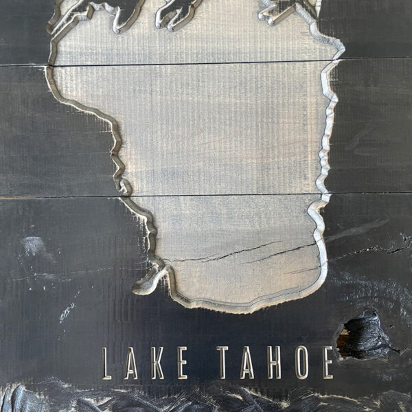 Lake Tahoe Carved Wooden Sign | Lake Tahoe Wooden Wall Art