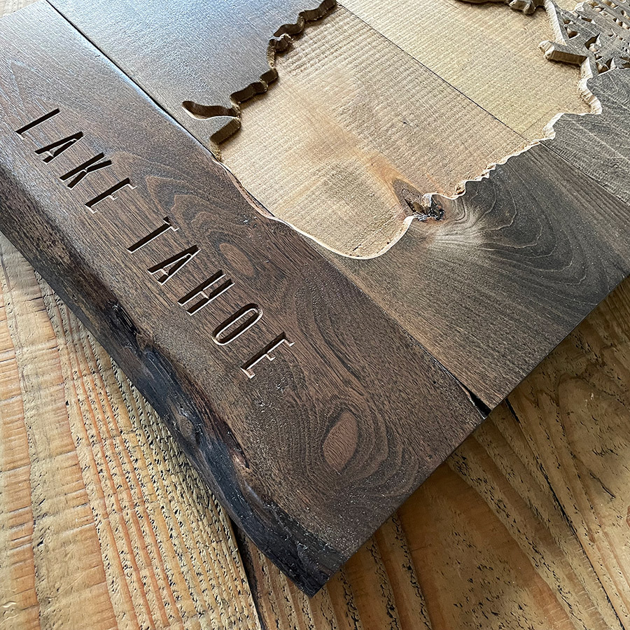 Lake Tahoe Carved Wooden Sign | Lake Tahoe Wooden Wall Art